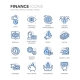 Blue Line Finance Icons, Icons | GraphicRiver
