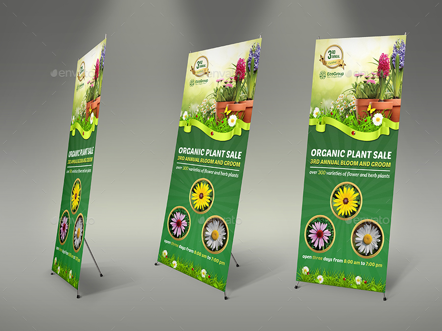 Plant Sale Show Signage Roll Up Banner Template by OWPictures ...