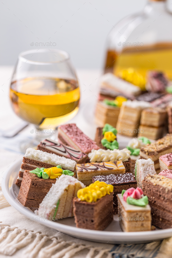 Mini cakes with cream Stock Photo by grafvision | PhotoDune