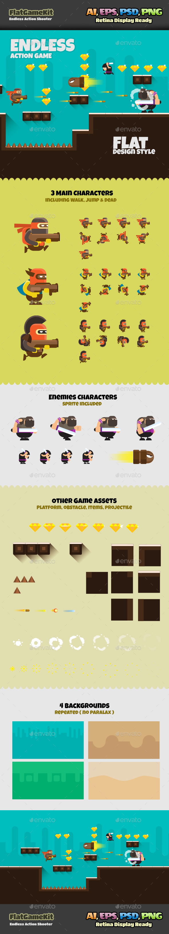 Shooter Flat Game by Fikri | GraphicRiver