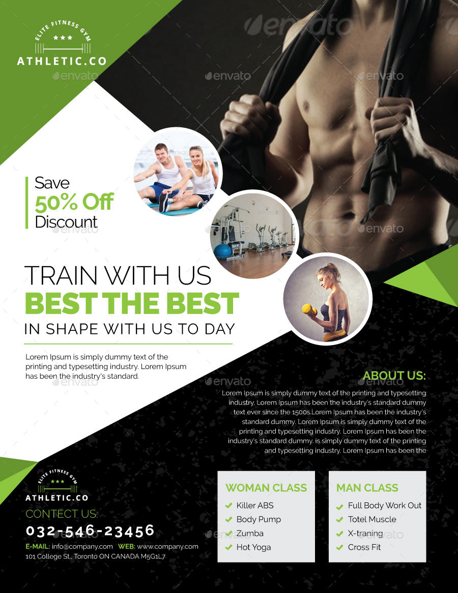 Fitness Flyer, Print Templates | GraphicRiver