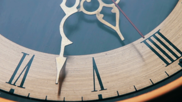 Vintage Analog Antique Clock With Arrows, Stock Footage | VideoHive