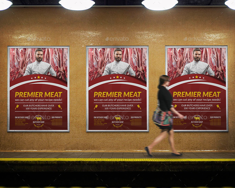 Butcher Shop Poster Template, Print Templates | GraphicRiver