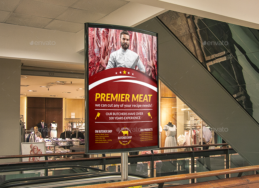 Butcher Shop Poster Template, Print Templates | GraphicRiver