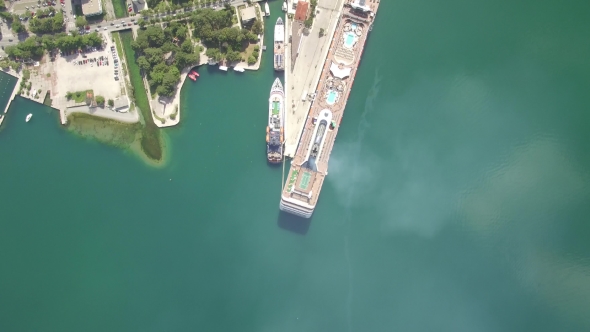 Aerial View Of Cruise Ship, Stock Footage | VideoHive