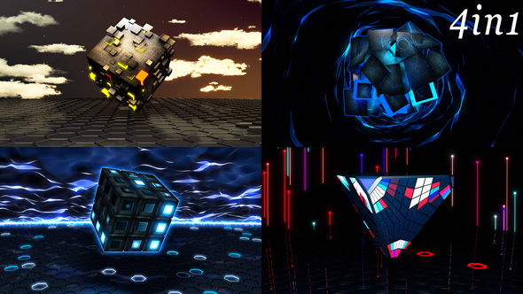 Epic Cube - VJ Loop Pack (4in1), Motion Graphics | VideoHive
