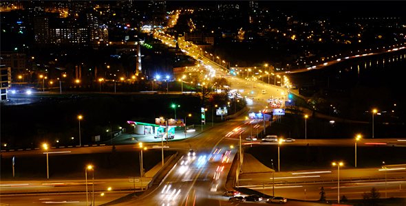 Night Crossroads Traffic, Stock Footage | VideoHive