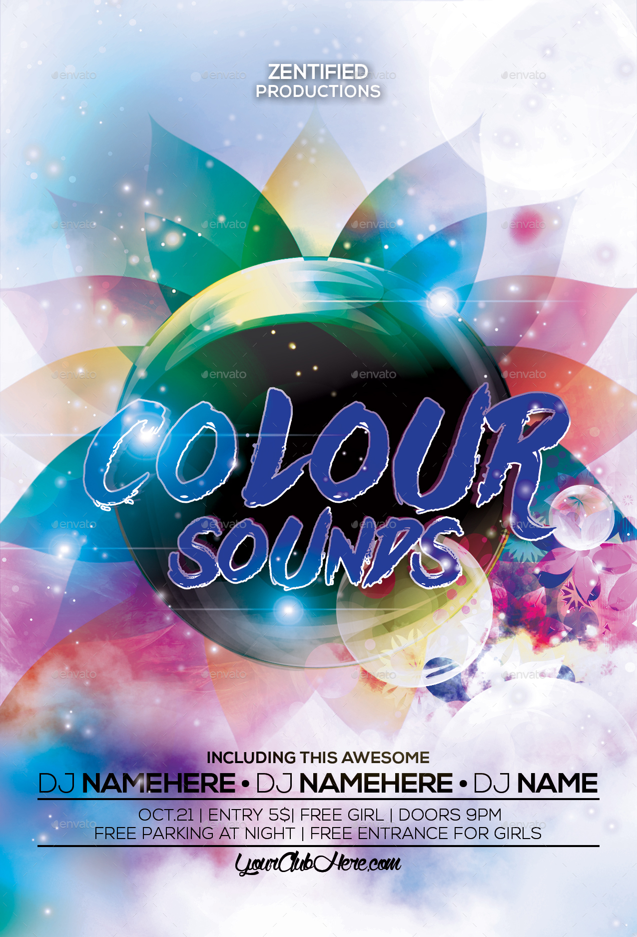 Colour Sounds Flyer, Print Templates | GraphicRiver