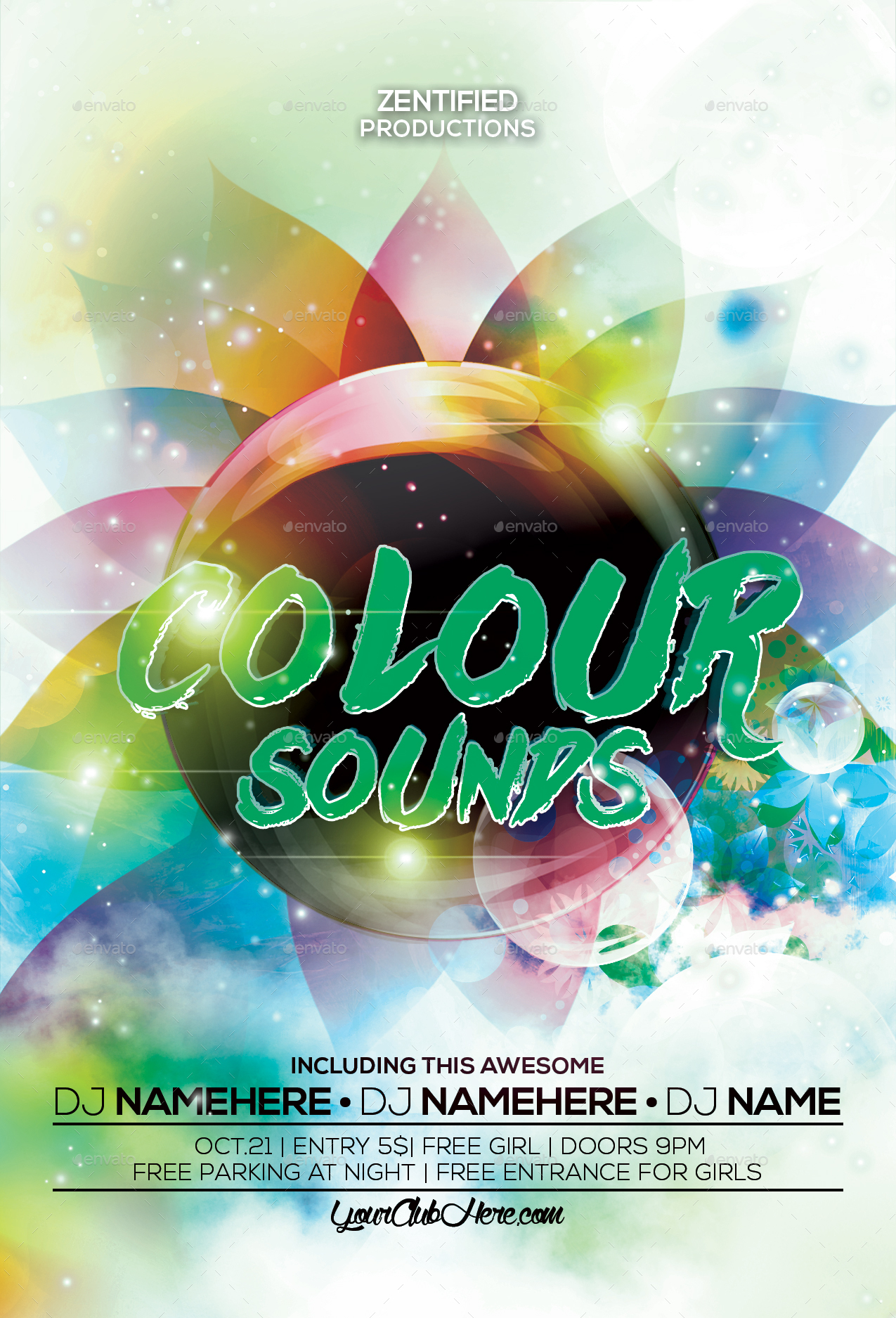 Colour Sounds Flyer, Print Templates | GraphicRiver