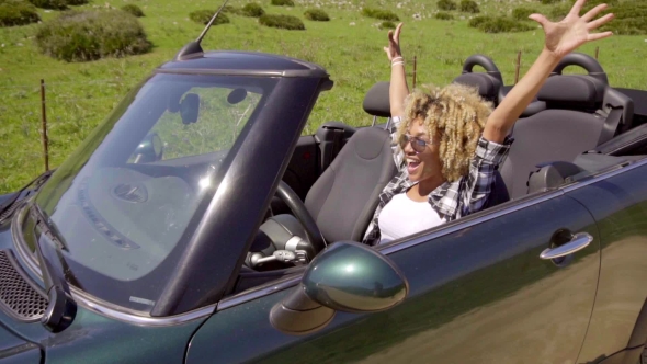 Lady Driving The Car., Stock Footage | VideoHive