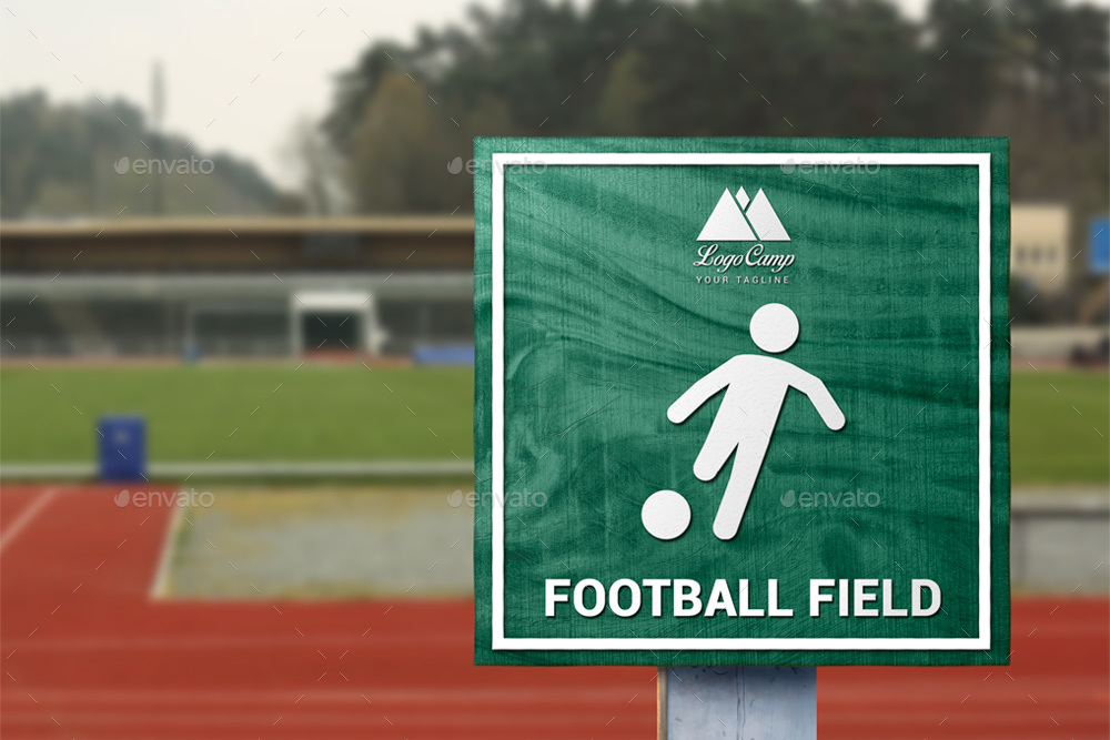 Signboard Wood of Sports Mock Up, Graphics | GraphicRiver