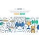 Video Gaming Line Design Website Banner, Vectors | GraphicRiver