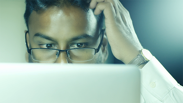 Asian Man Viewing Computer , Stock Footage | VideoHive