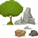 Tree and Stones, Vectors | GraphicRiver