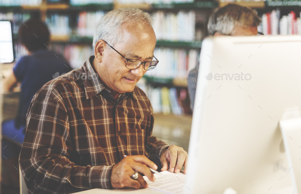 Library Academic Computer Education Internet Concept Stock Photo by ...