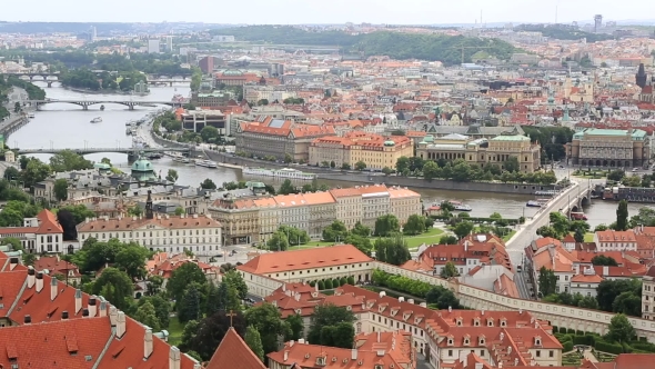 Historical Center Of Prague (View From Tower Of Saint Vitus Cathedral ...