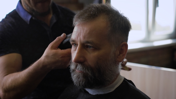 Stylish Barber Works With The Haircut, Stock Footage | VideoHive