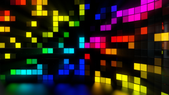 Tiles Stage Light - Colorful Flickering Beat Strobe, Motion Graphics