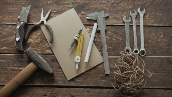 Engineer Tools, Calipers Hummer Wrench Pliers, Stock Footage | VideoHive