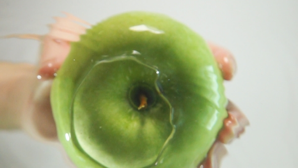 Grabbing Apple From The Water, Stock Footage | VideoHive