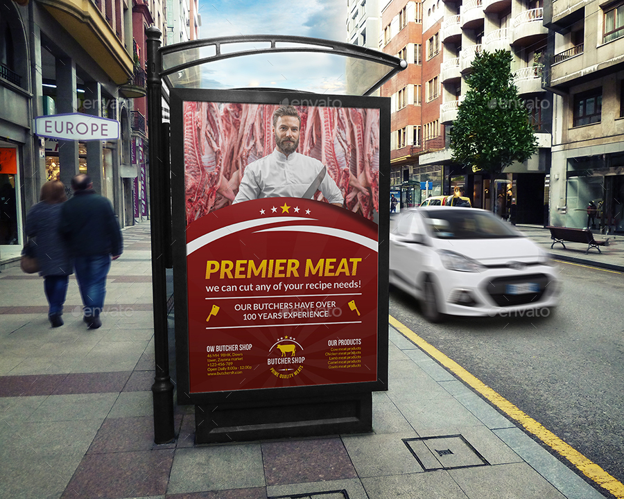 Butcher Shop Advertising Bundle, Print Templates | GraphicRiver