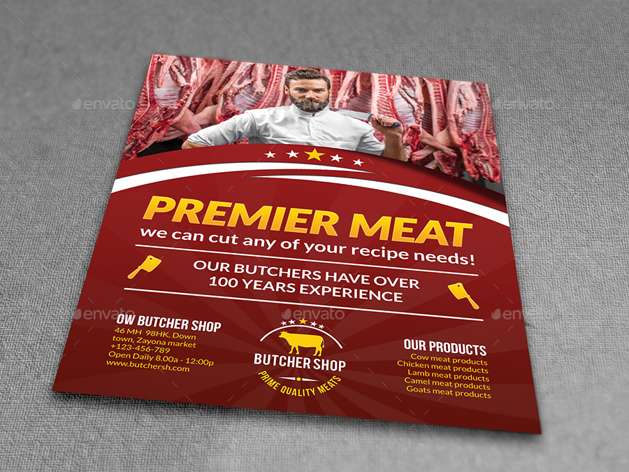 Butcher Shop Advertising Bundle, Print Templates | GraphicRiver