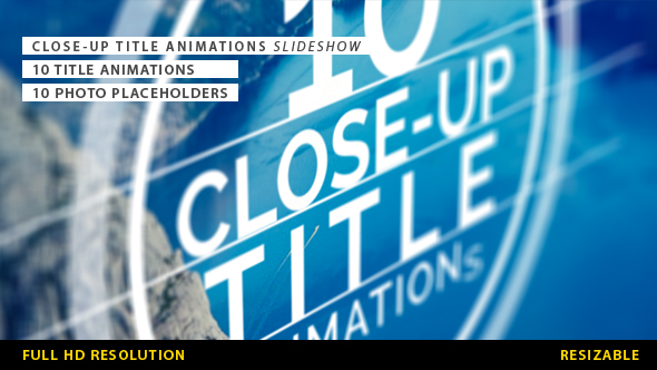 CloseUp Title Animations by tunaxu | VideoHive