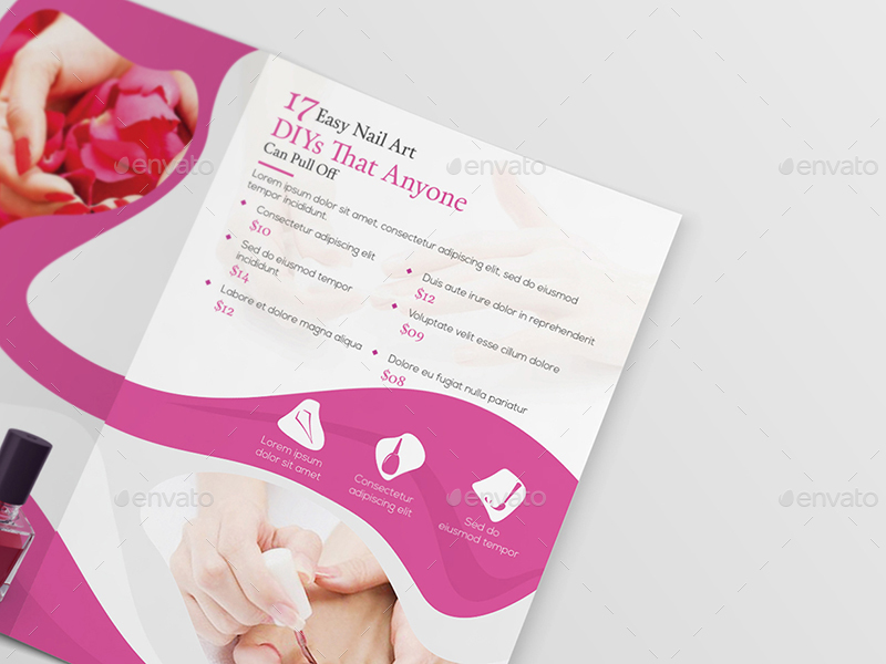 Nail Salon/ A5 Brochure Template, Print Templates | GraphicRiver