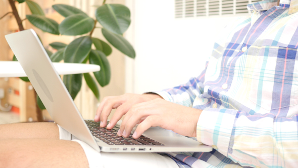 Designer Relax Lifestyle, Typing on Laptop, Stock Footage | VideoHive