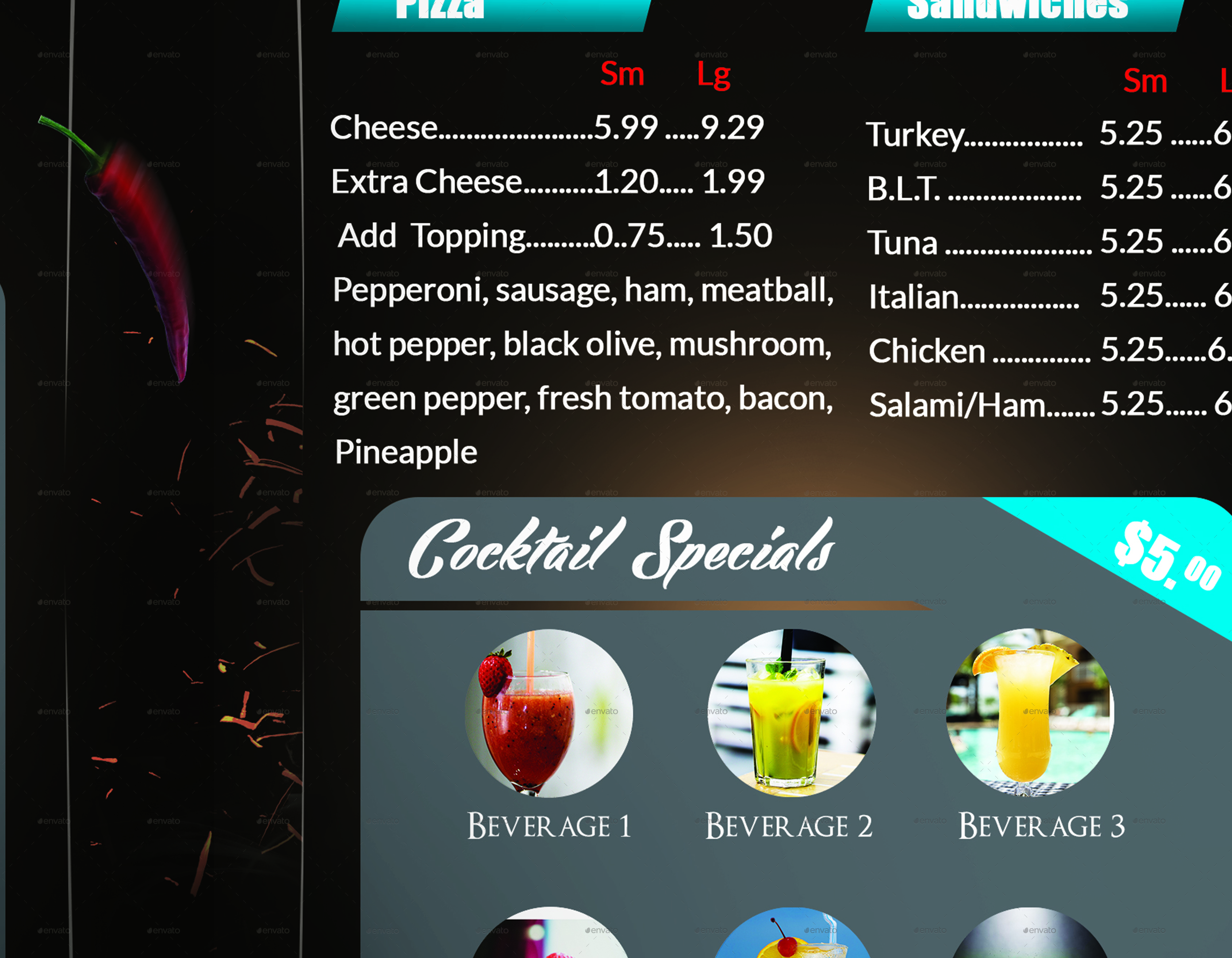 Restaurant Promotional Bundle, Print Templates | GraphicRiver