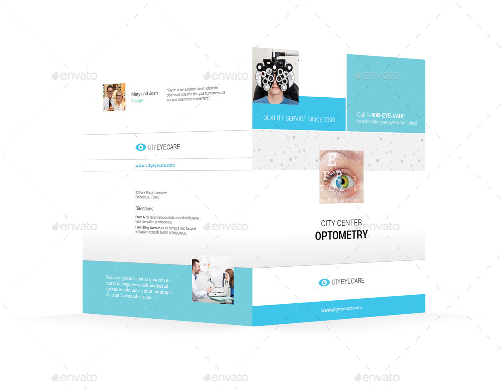 Optometry Bifold / Halffold Brochure, Print Templates | GraphicRiver
