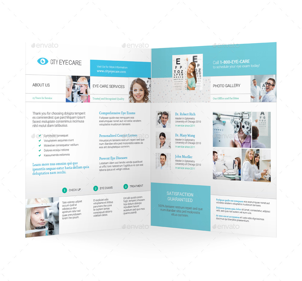 Optometry Bifold / Halffold Brochure, Print Templates | GraphicRiver