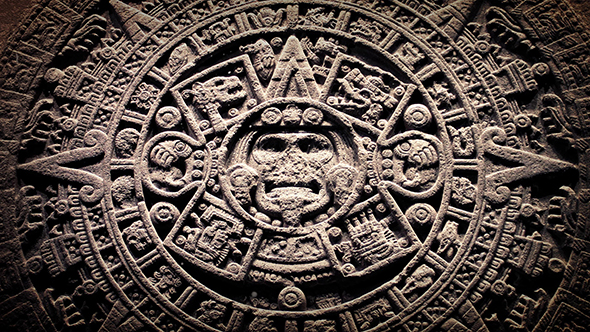 Mayan Stone Seal With Dust Floating Around by RockfordMedia | VideoHive