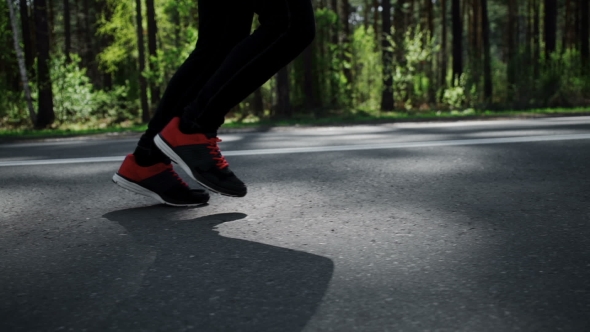 Of Man Jogging And Training For Marathon., Stock Footage | VideoHive