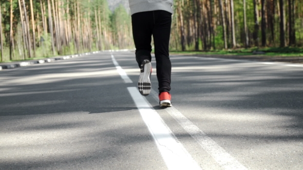 Of Man Jogging And Training For Marathon., Stock Footage | VideoHive