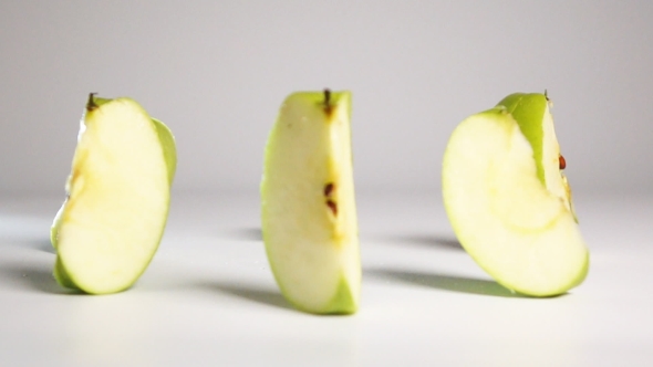 Green Apple Break On Slices, Stock Footage | VideoHive