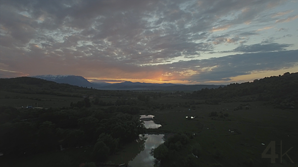 Magical Spring Sunset Over the Mountains, Stock Footage | VideoHive