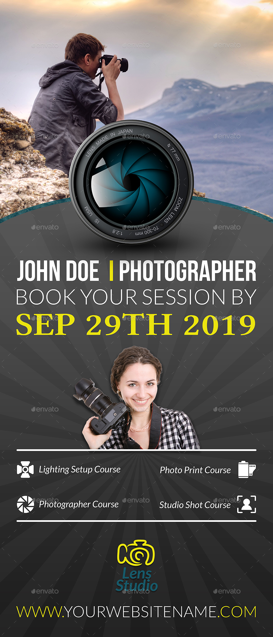 Photographer Signage Template, Print Templates | GraphicRiver