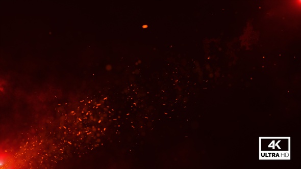 Slowly Flying Fire Particles Embers Video Footage 4K Background, Motion ...