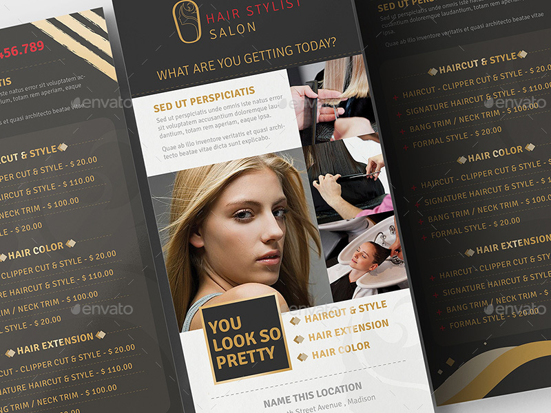 Hair Stylist & Salon/ Set Template, Print Templates | GraphicRiver