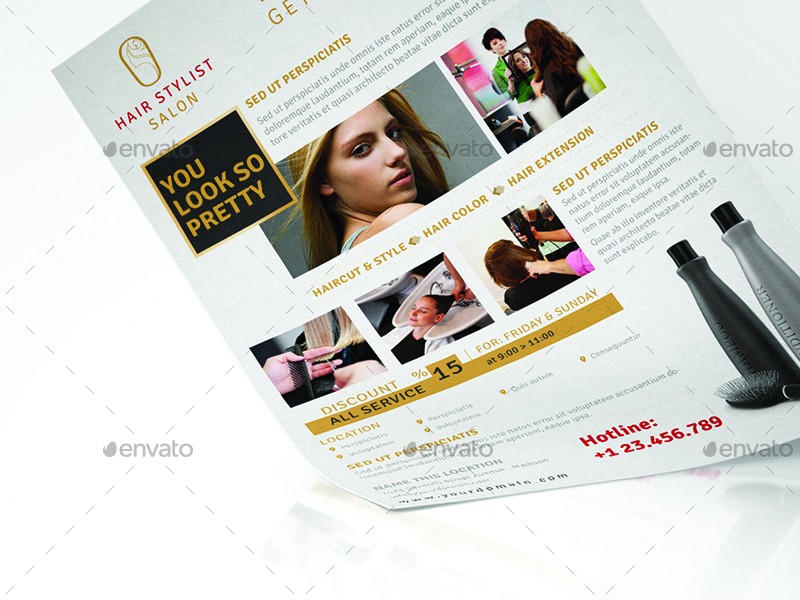 Hair Stylist & Salon/ Flyer Template, Print Templates | GraphicRiver