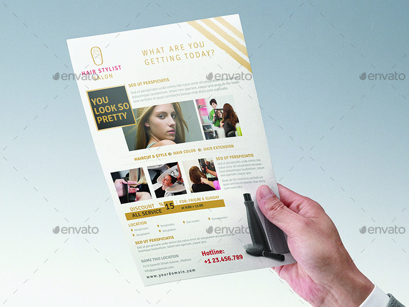 Hair Stylist & Salon/ Flyer Template, Print Templates | GraphicRiver