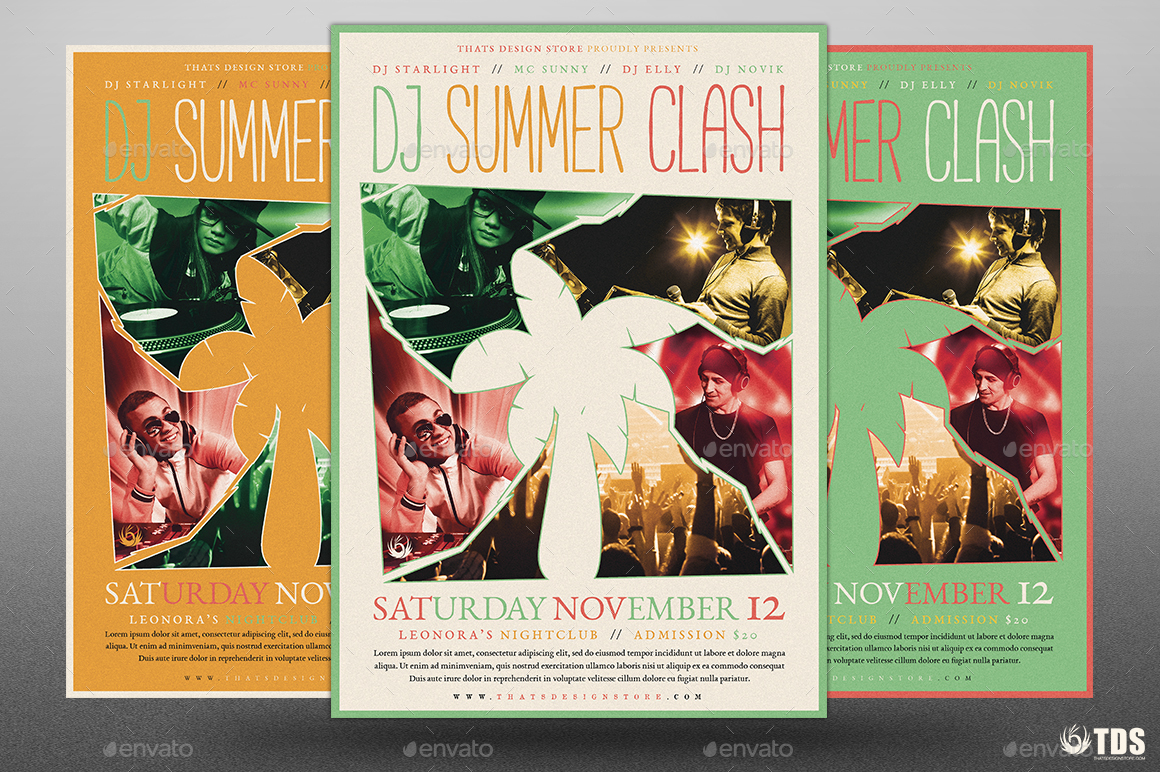 DJ Summer Clash Flyer Template by lou606 | GraphicRiver