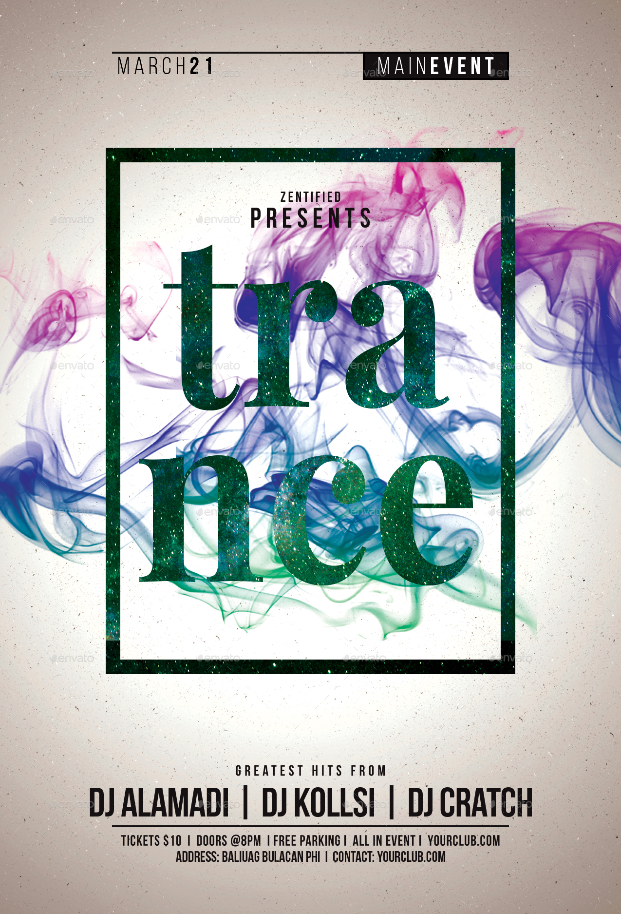 Trance Party Flyer, Print Templates | GraphicRiver