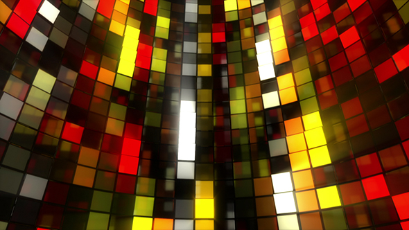 Revolving Neon Tiles Stage Light - Colorful Flickering, Motion Graphics