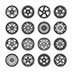Wheels Icons Set, Vectors | GraphicRiver