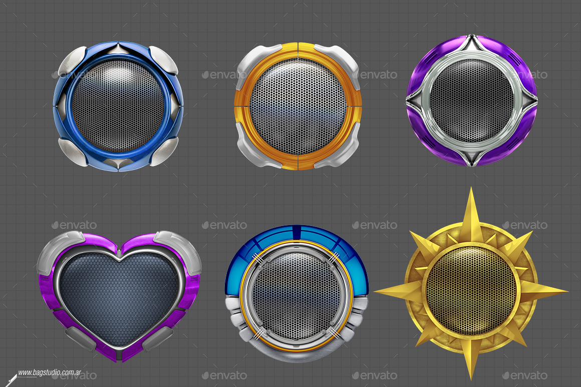 Metal Badges Template Pack Vol 4, Web Elements | GraphicRiver