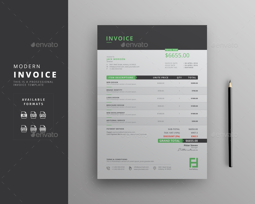 Invoice, Print Templates | GraphicRiver