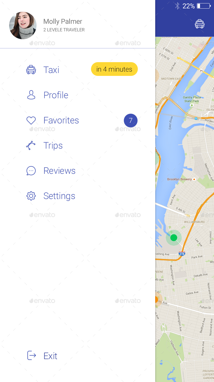 Cabby — Taxi Service Mobile App UI, Web Elements | GraphicRiver
