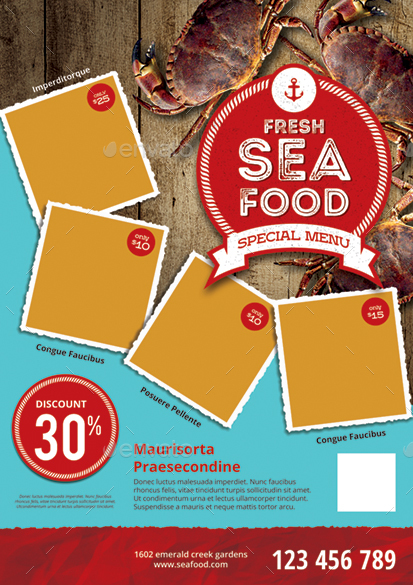 Seafood Promotion, Print Templates | GraphicRiver